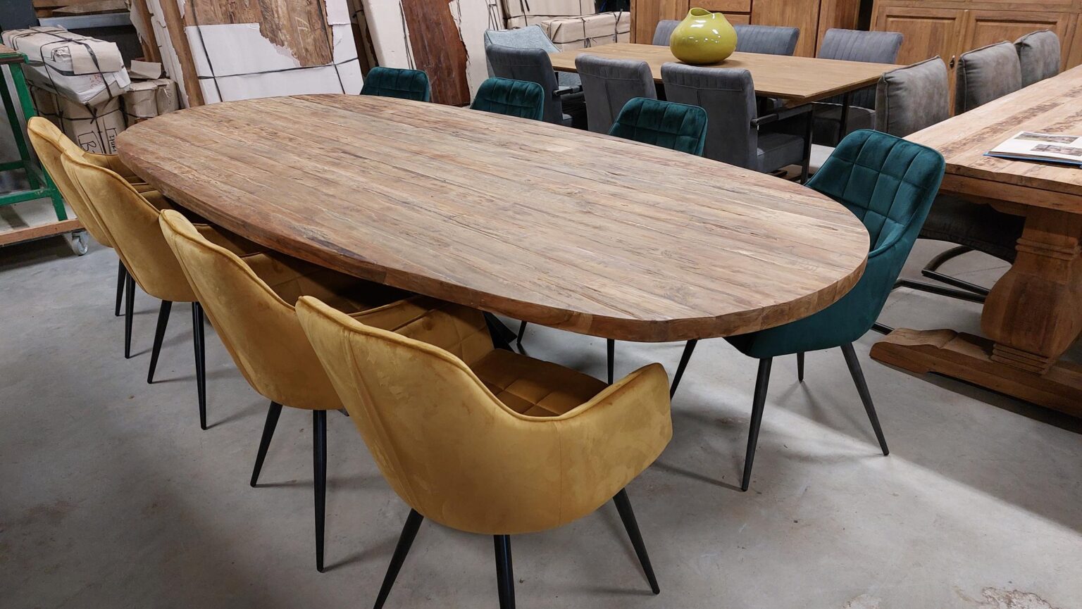 Ovale tafel 3 meter - Specialist in Teak Maatwerk