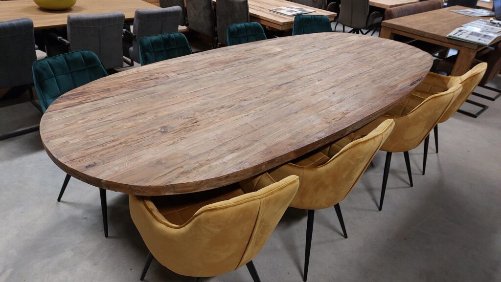 Ovale tafel 3 meter - Specialist in Teak Maatwerk