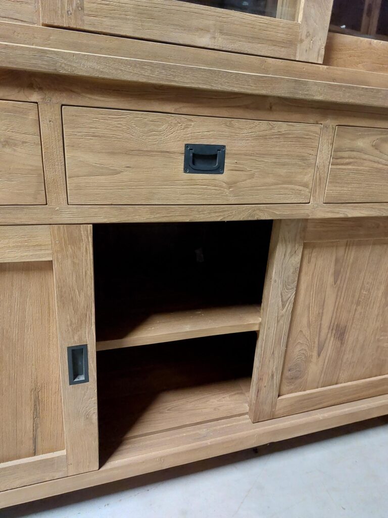 Buffetkast met schuifdeuren 160cm - Specialist in Teak Maatwerk