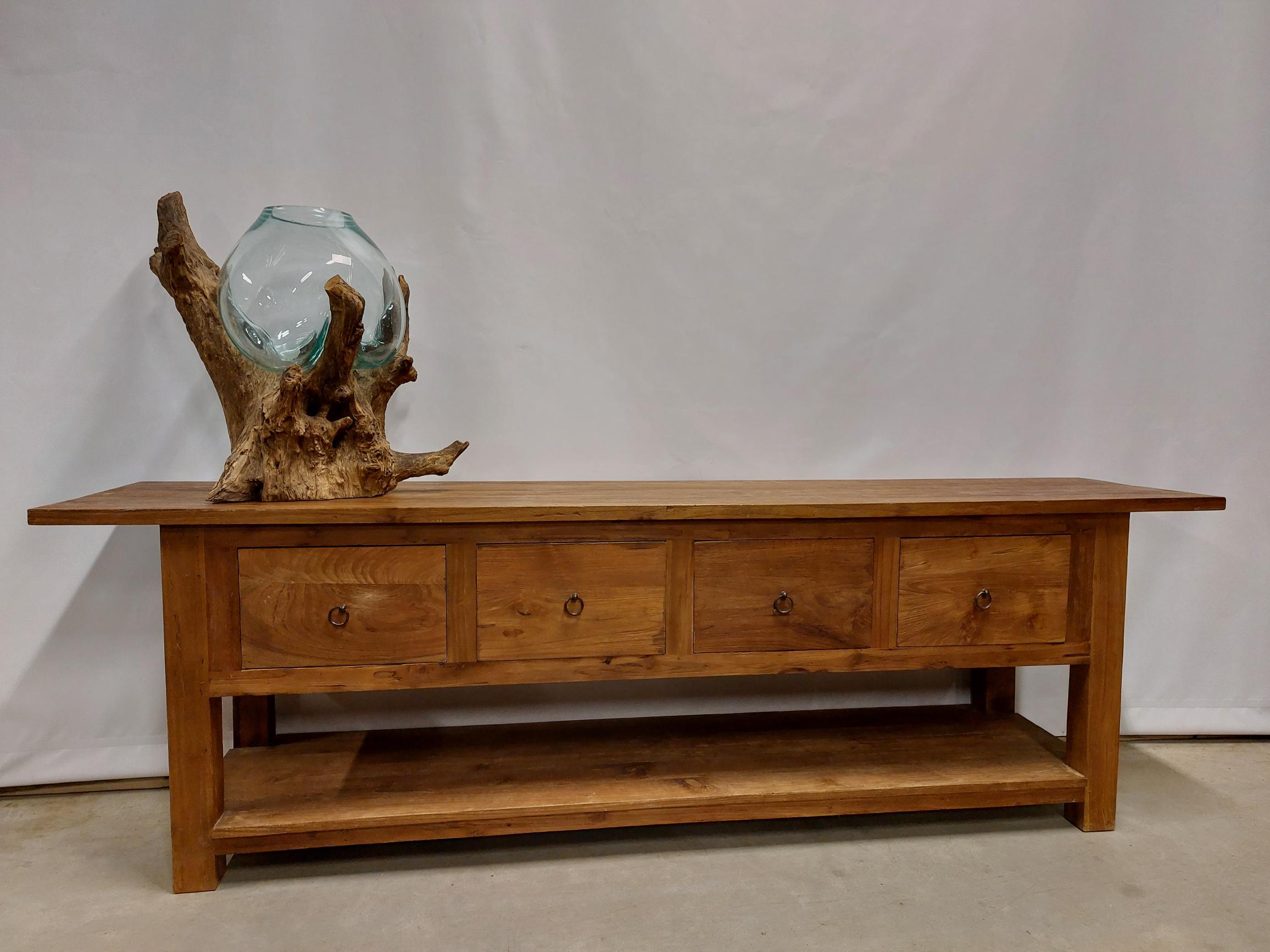 Sidetable 250cm - Specialist in Teak Maatwerk